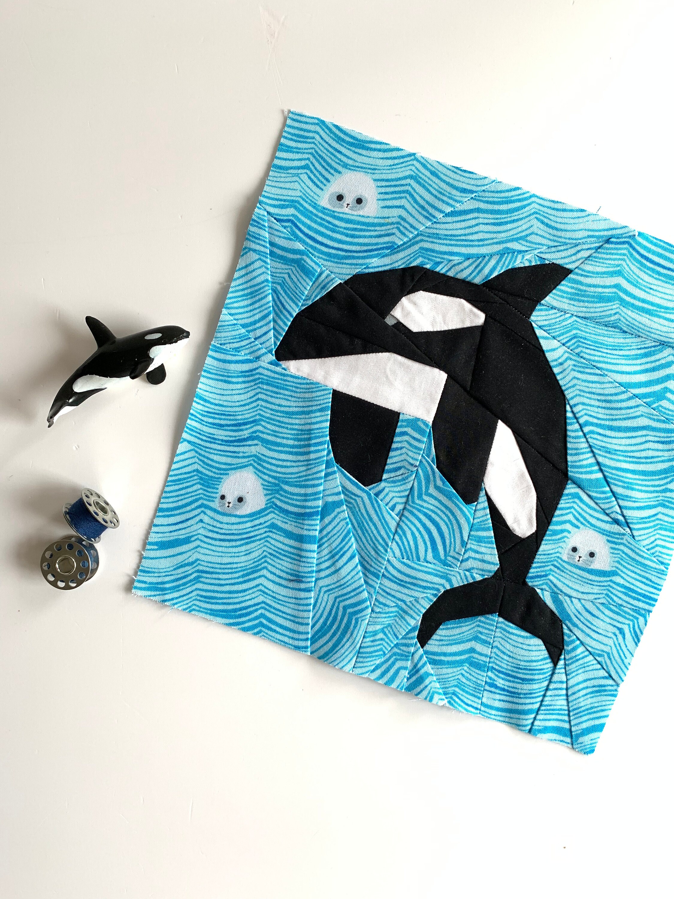 Orca Quilt Block Pattern: Nautical Foundation Paper Piecing (PDF ...