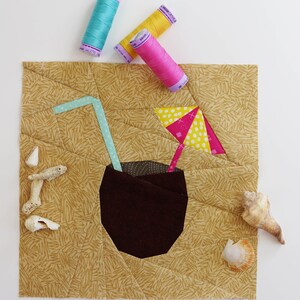 Beach Cocktail Paper Piecing Pattern, PDF Pattern Instant Download ...
