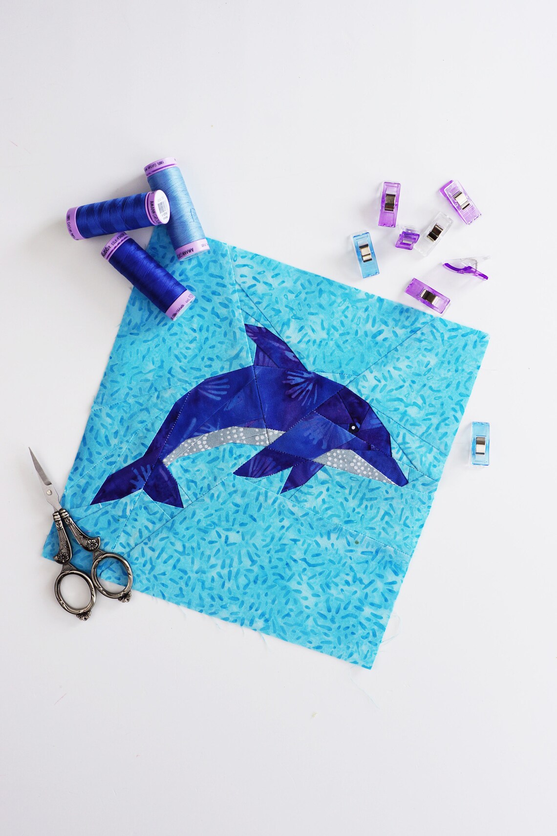 Dolphin Quilt Block Pattern PDF Instant Download Patchwork | Etsy Canada