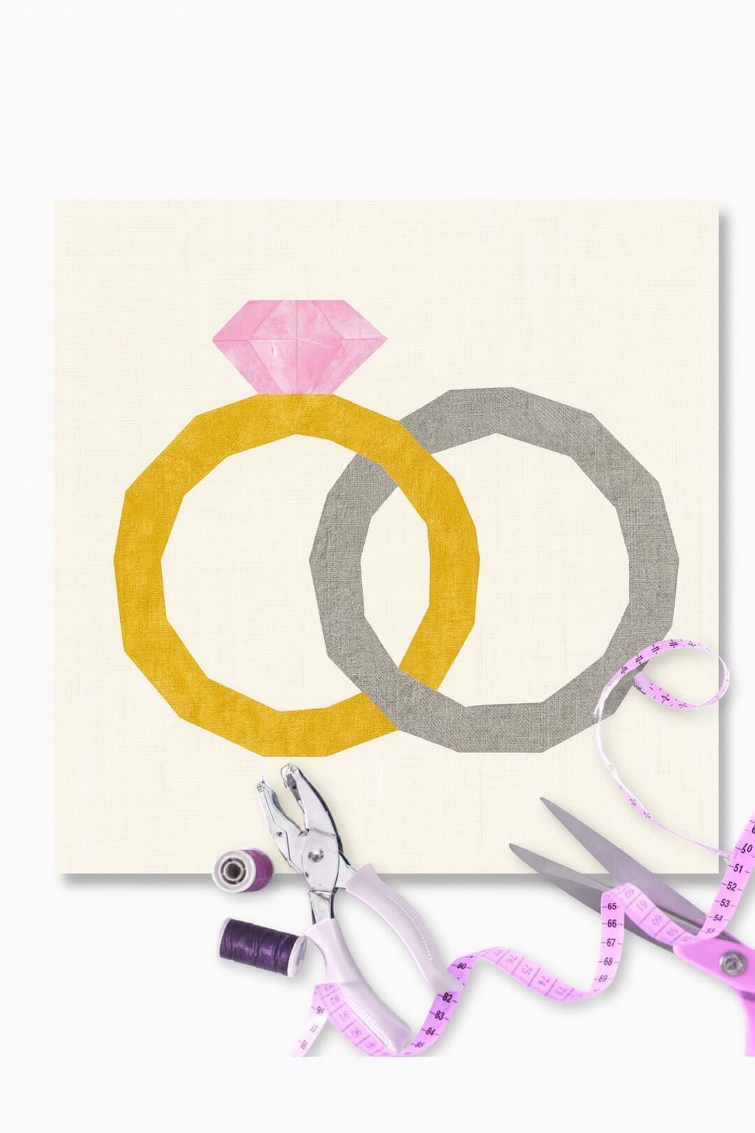 Wedding Rings Quilt Block Pattern: Foundation Paper Piecing (PDF ...