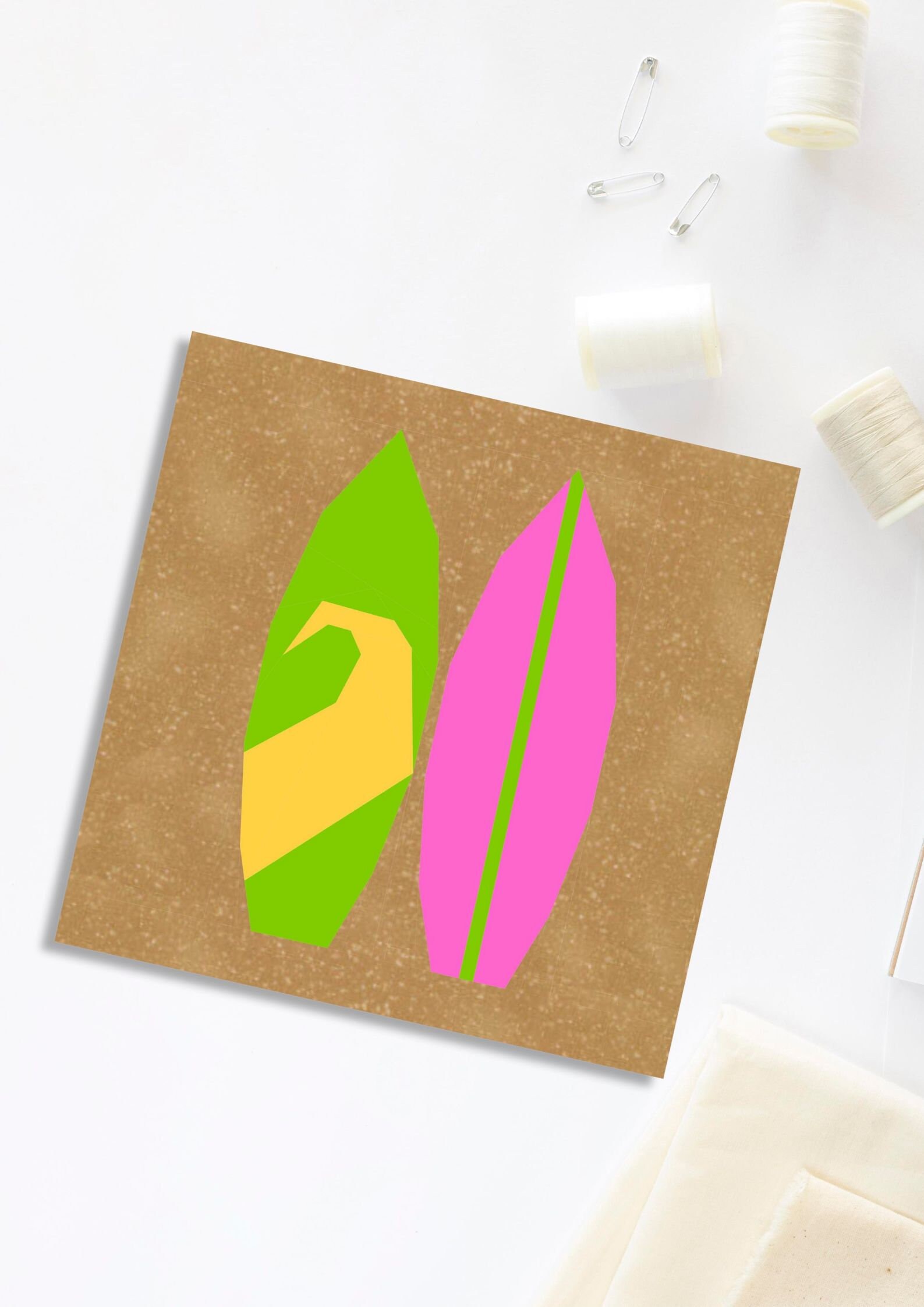 Surfboards Quilt Block Pattern: Beach Theme (PDF Pattern) - Etsy