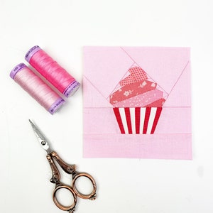 Cupcake Quilt Block Pattern, 4 Sizes PDF Instant Download, Foundation ...