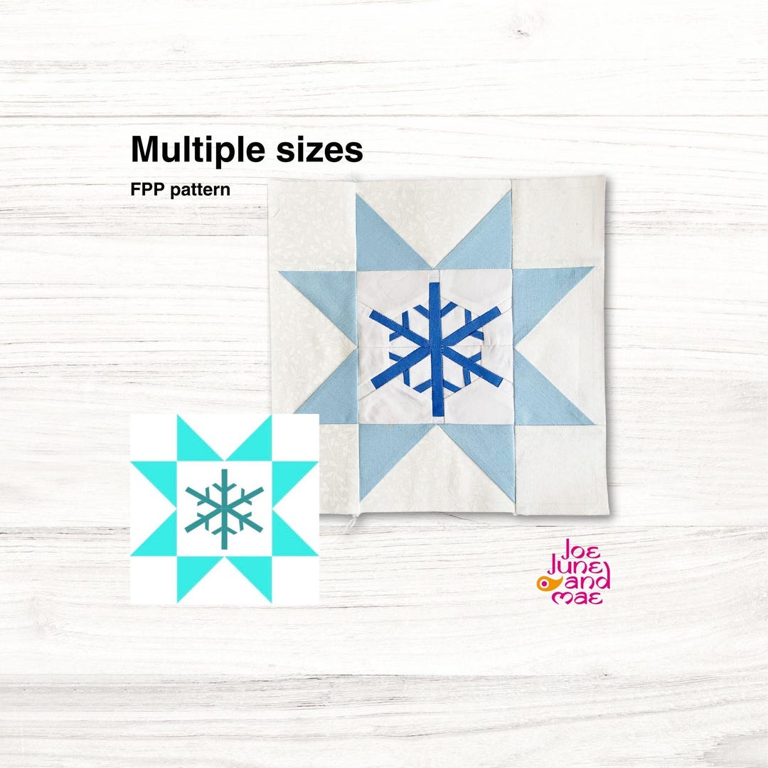 Snowflake in a Star, 5 Sizes PDF Instant Download, Foundation Paper ...