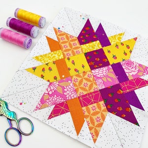 Double Woven Star Quilt Block Pattern, 4 Sizes Foundation Paper Piecing ...
