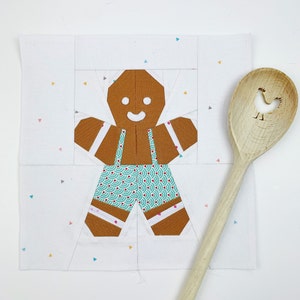 Christmas Quilt Block Pattern, PDF Instant Download, Gingerbread Man ...