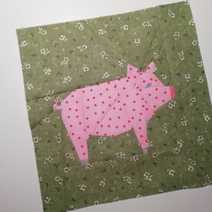 Pig Quilt Block Pattern: Foundation Paper Piecing (PDF Download) - Etsy