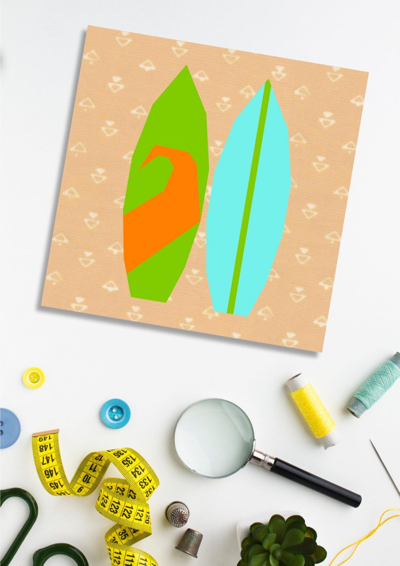 Surfboards Quilt Block Pattern: Beach Theme (PDF Pattern) - Etsy