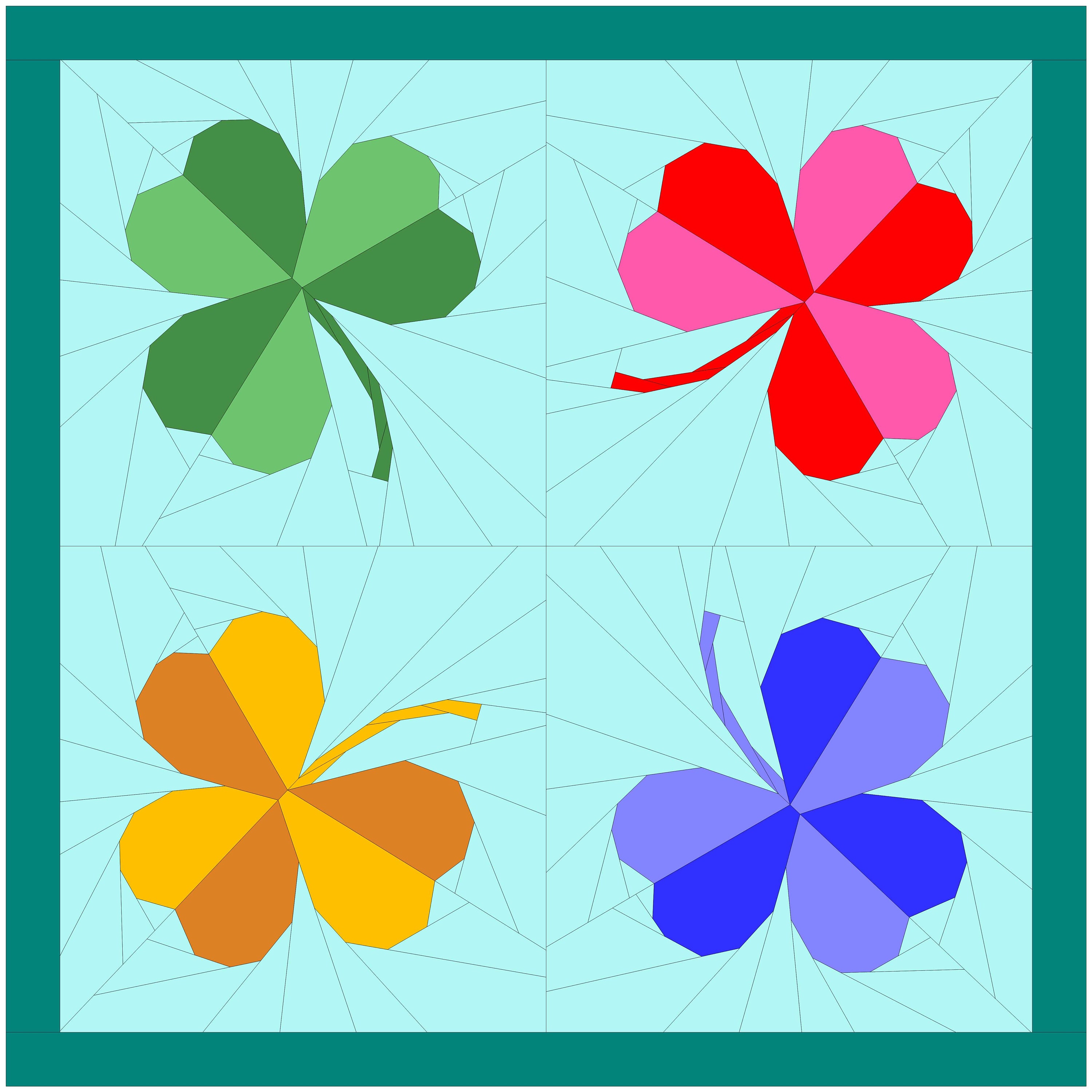 Shamrock Quilt Block Pattern Shamrock Pattern PDF Instant | Etsy