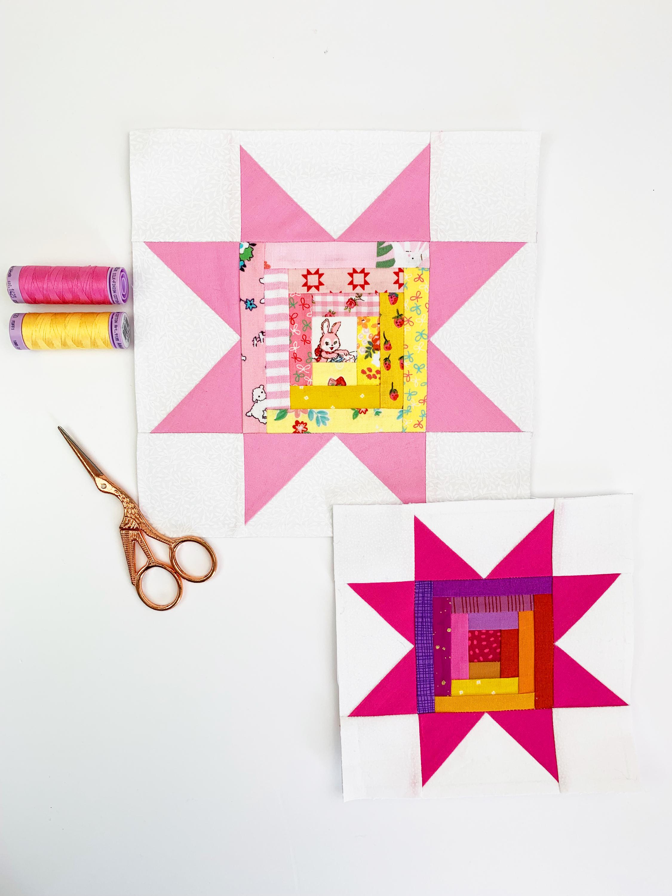 Log Cabin Star Quilt Block: Sawtooth Foundation Paper Piecing Pattern ...