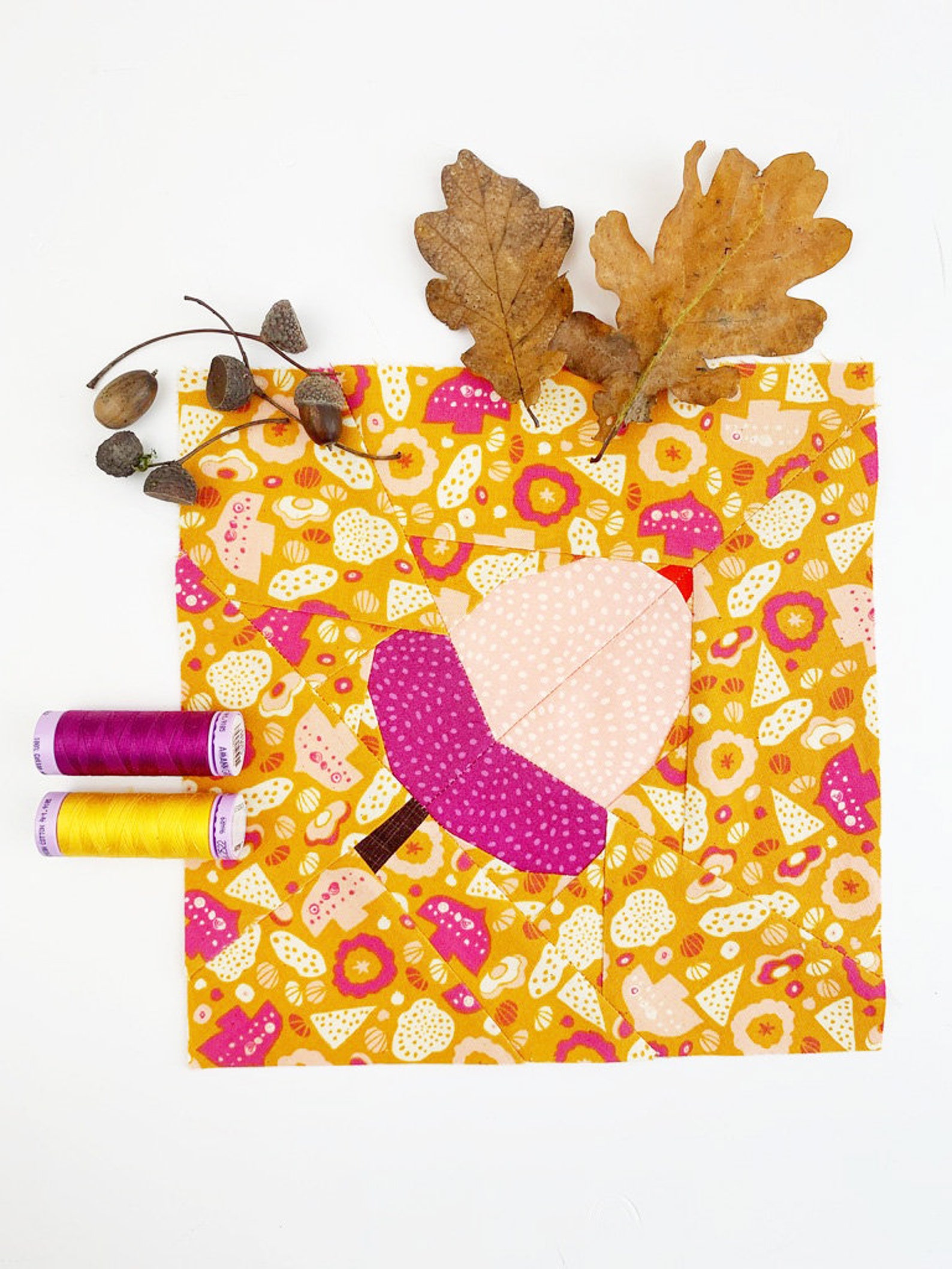 Acorn Quilt Block Pattern PDF instant download Home Decor | Etsy