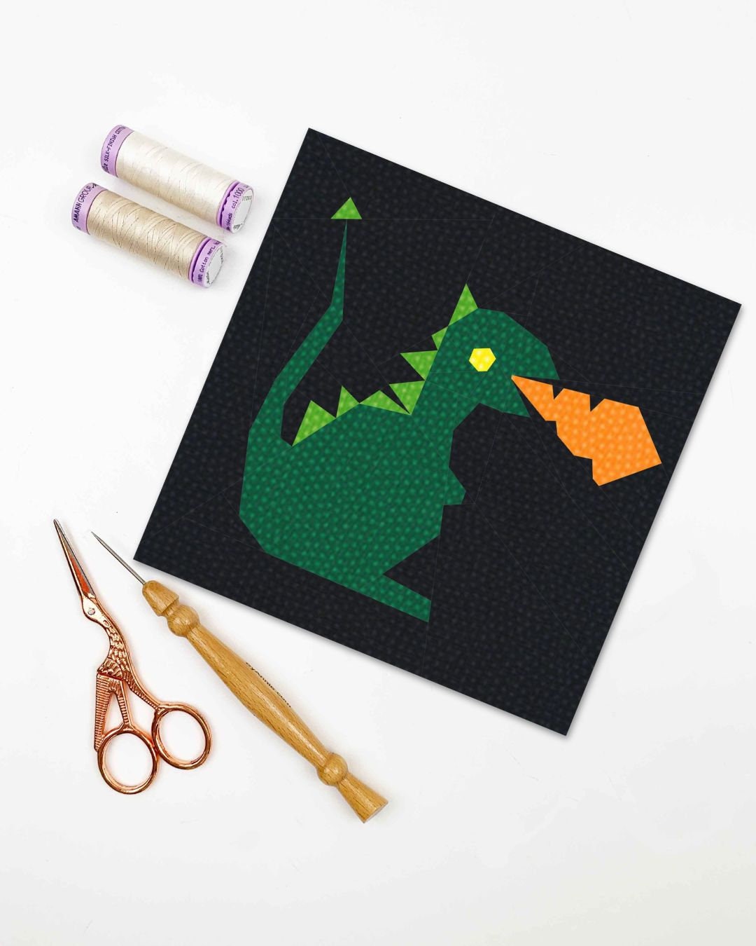 Fire Dragon Quilt Block Pattern: Foundation Paper Piecing (PDF Download ...
