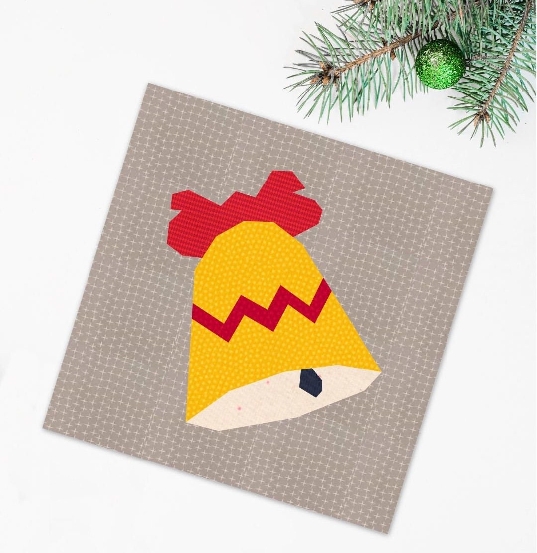 Christmas Bell Quilt Block Pattern, 4 Sizes PDF Instant Download ...