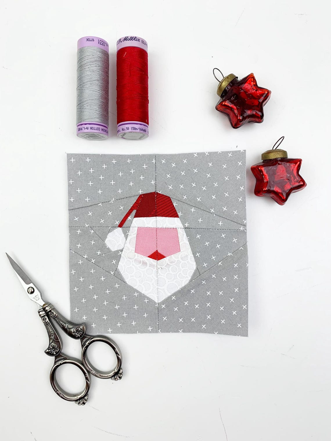 Santa Quilt Block, 5 Sizes PDF Instant Download, Foundation Paper ...