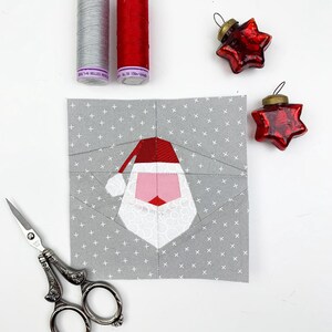 Santa Quilt Block, 5 Sizes PDF Instant Download, Foundation Paper ...