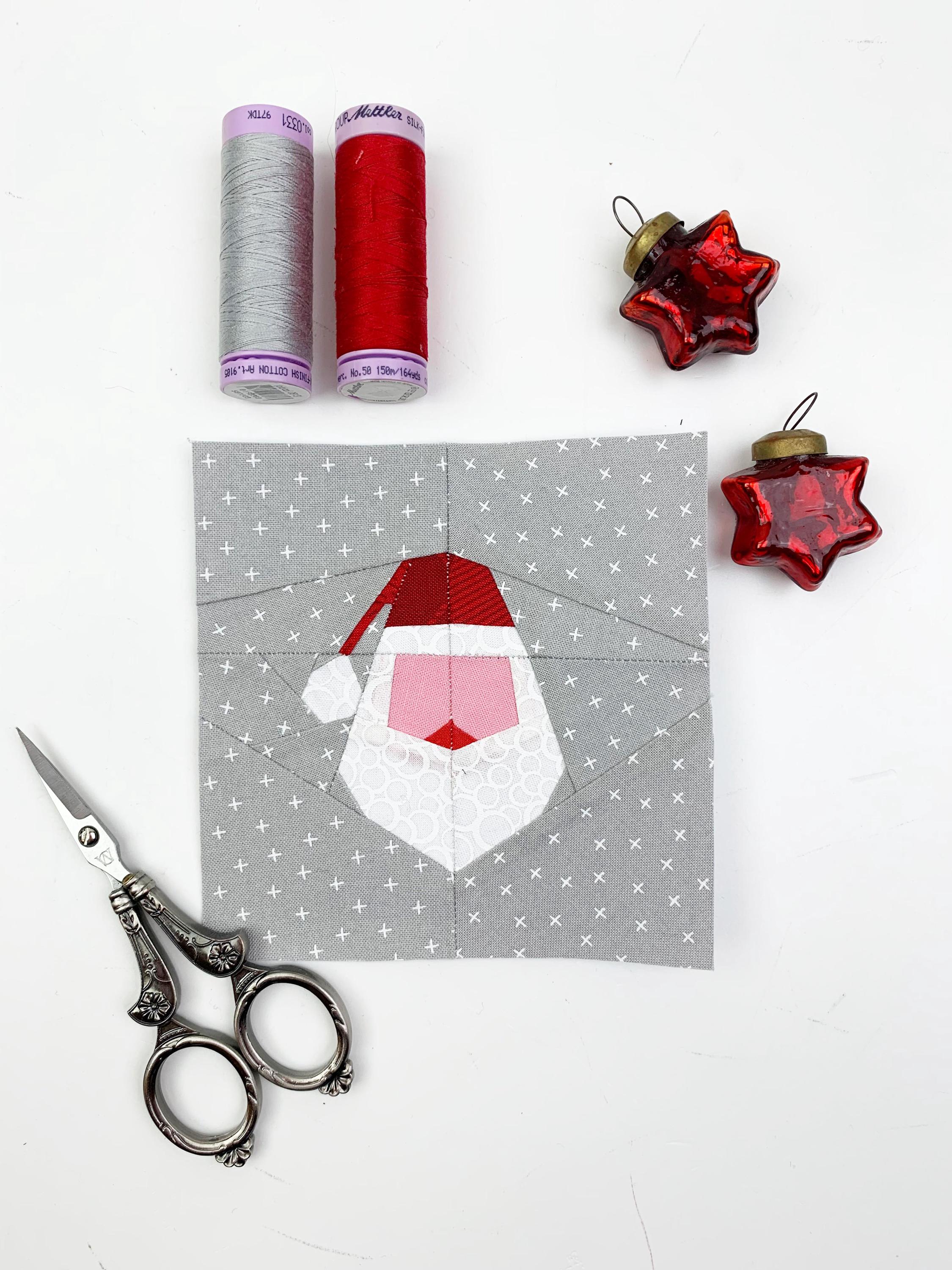 Santa Quilt Block, 5 Sizes PDF Instant Download, Foundation Paper ...