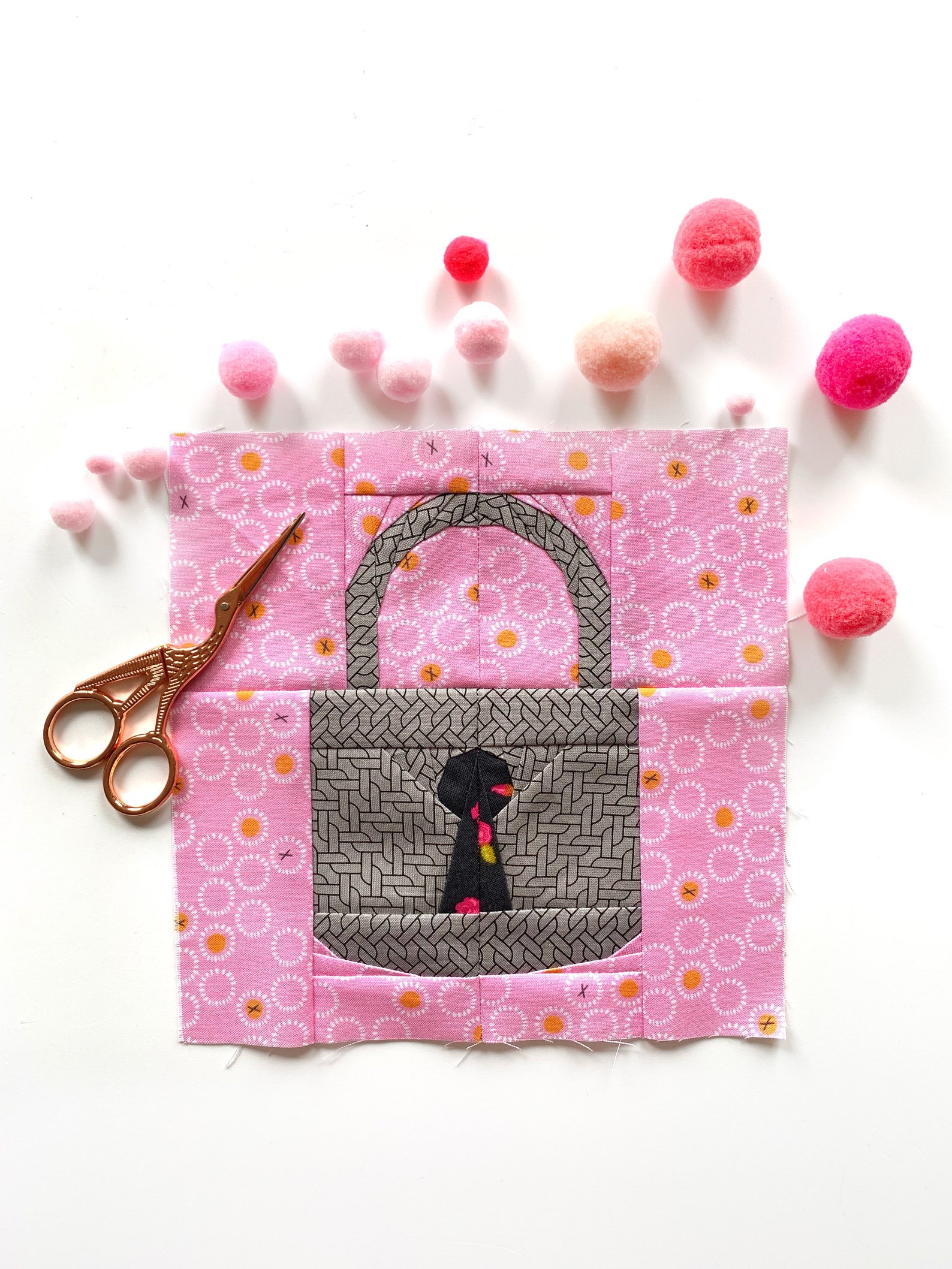 Lock and Key Sewing Pattern Lock and Key Quilt Block Pattern - Etsy