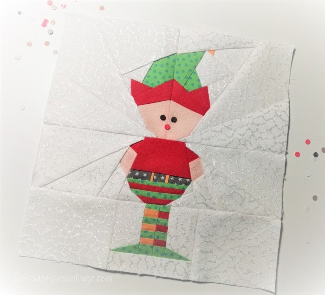 Christmas Elf Quilt Block Pattern Elf Pattern PDF Instant - Etsy