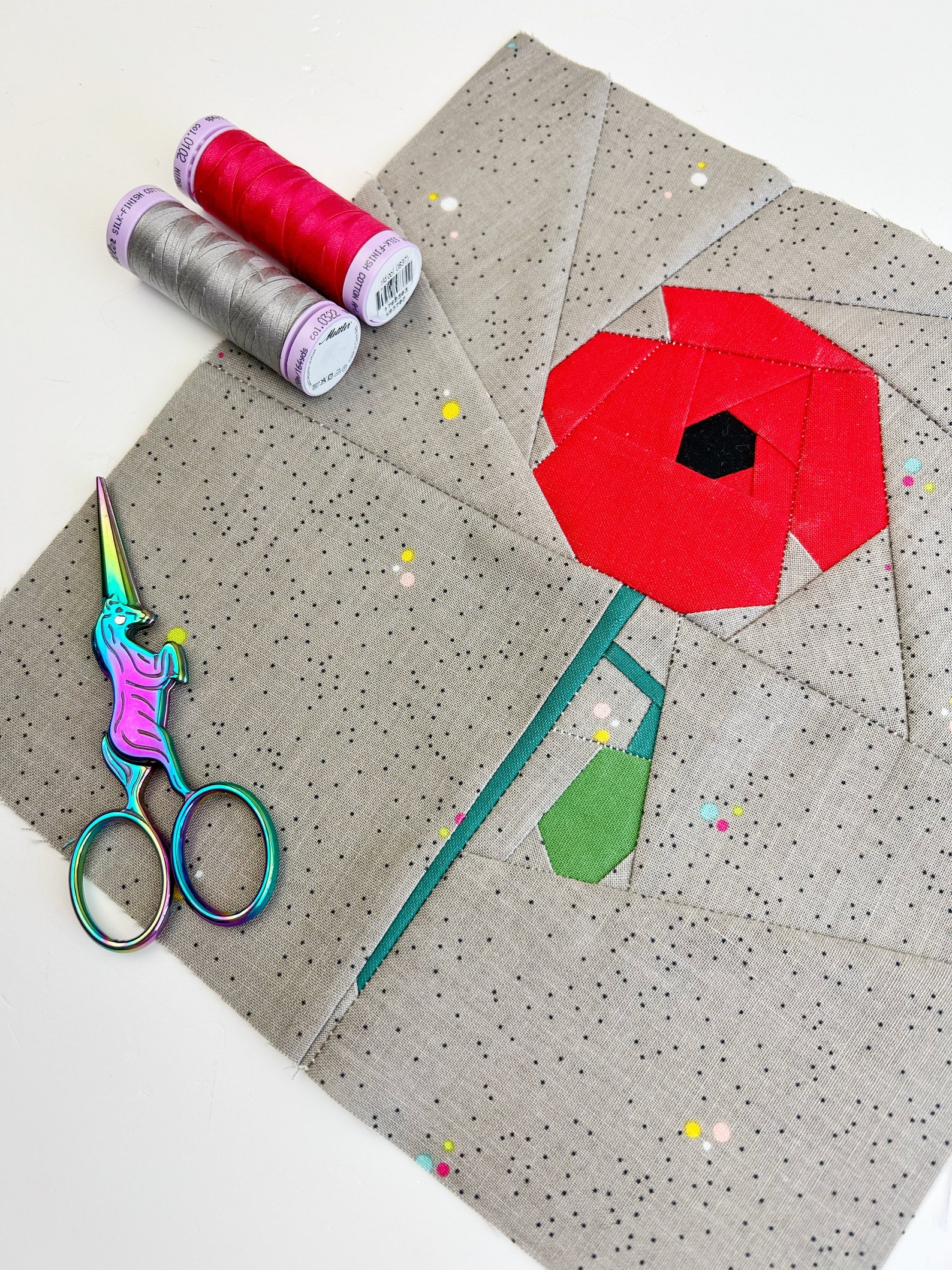 Poppy Quilt Block Pattern Poppy Pattern PDF Instant - Etsy