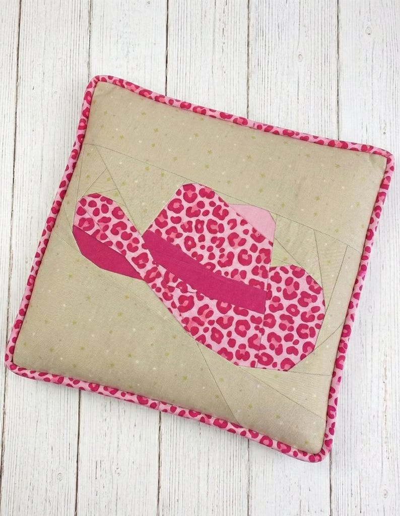 Cowboy Hat Quilt Block, 5 Sizes PDF Instant Download, FPP Patchwork ...