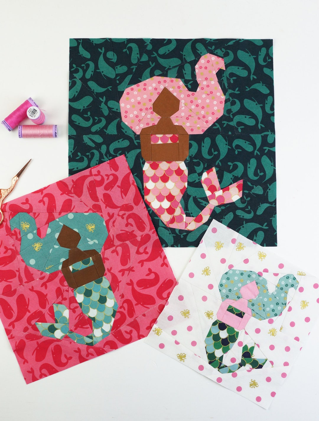 Mermaid Quilt Block Pattern: Nautical Foundation Paper Piecing (PDF ...