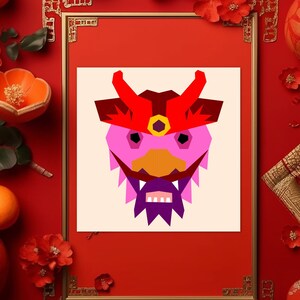 Chinese Dragon Quilt Block Pattern, 2 Sizes PDF Instant Download ...