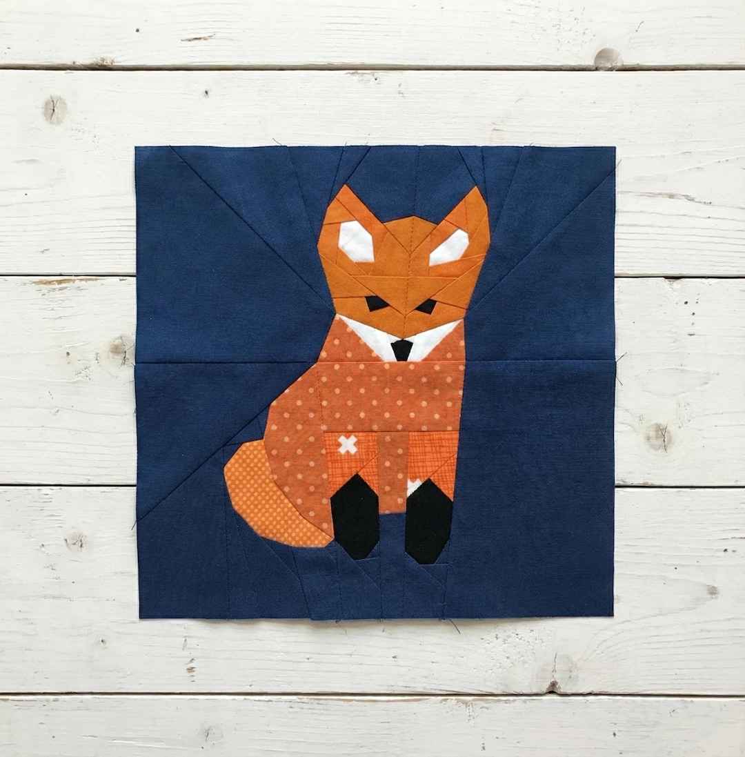 Fox 5 Sizes, Paper Piecing Pattern, Woodland Animal Quilt (PDF Pattern ...