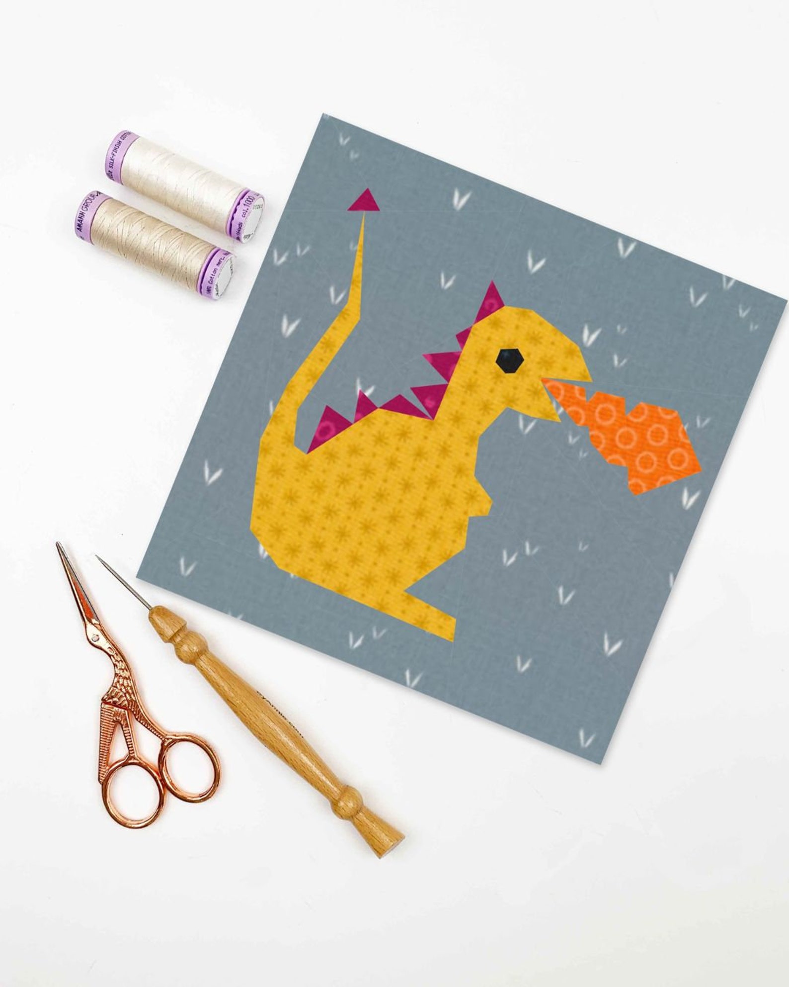 Fire Dragon Quilt Block Pattern: Foundation Paper Piecing (PDF Download ...