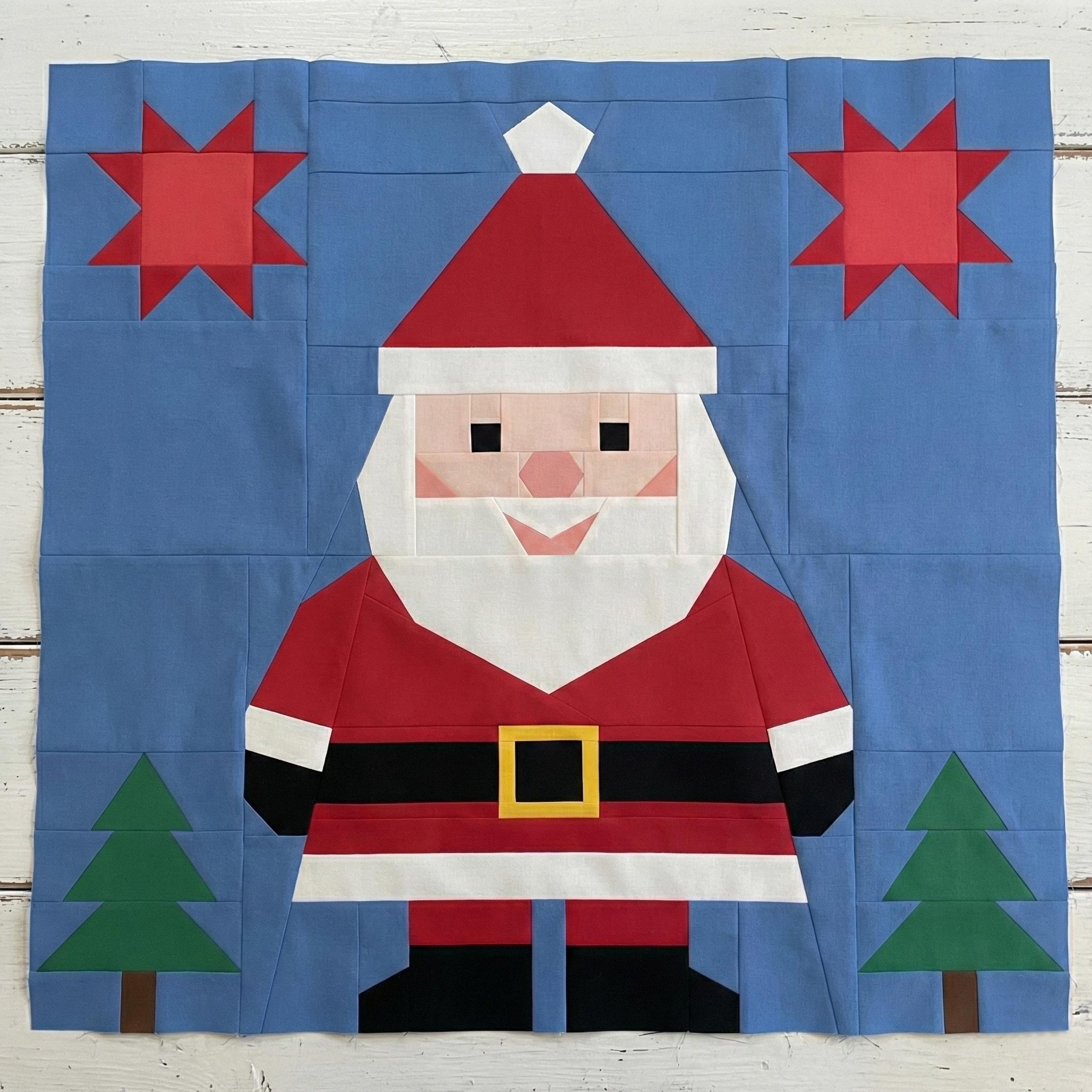 Santa Quilt Block, 3 Sizes PDF Instant Download, Foundation Paper ...