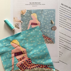 Mermaid Quilt Block Pattern, PDF Instant Download, Foundation Paper ...