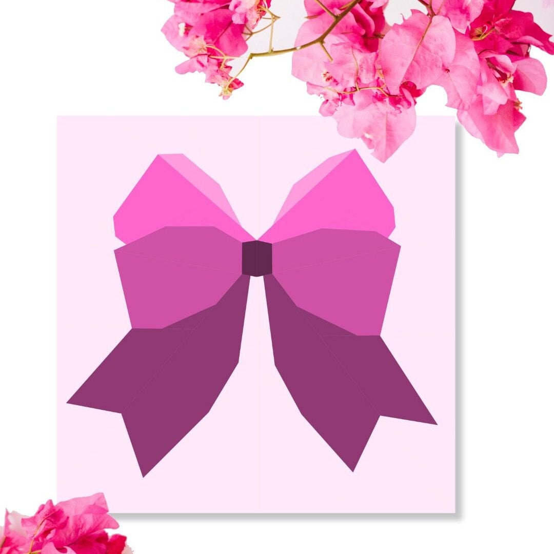 Double Layer Bow Quilt Block Pattern, 4 Sizes PDF Instant Download ...