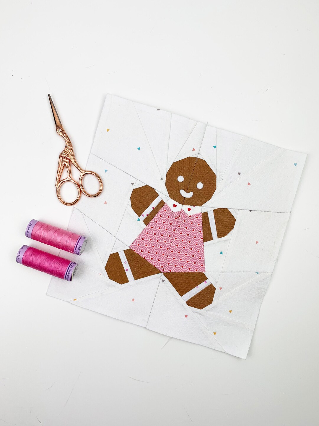 Gingerbread Woman Quilt Block Pattern, PDF Instant Download, Foundation ...