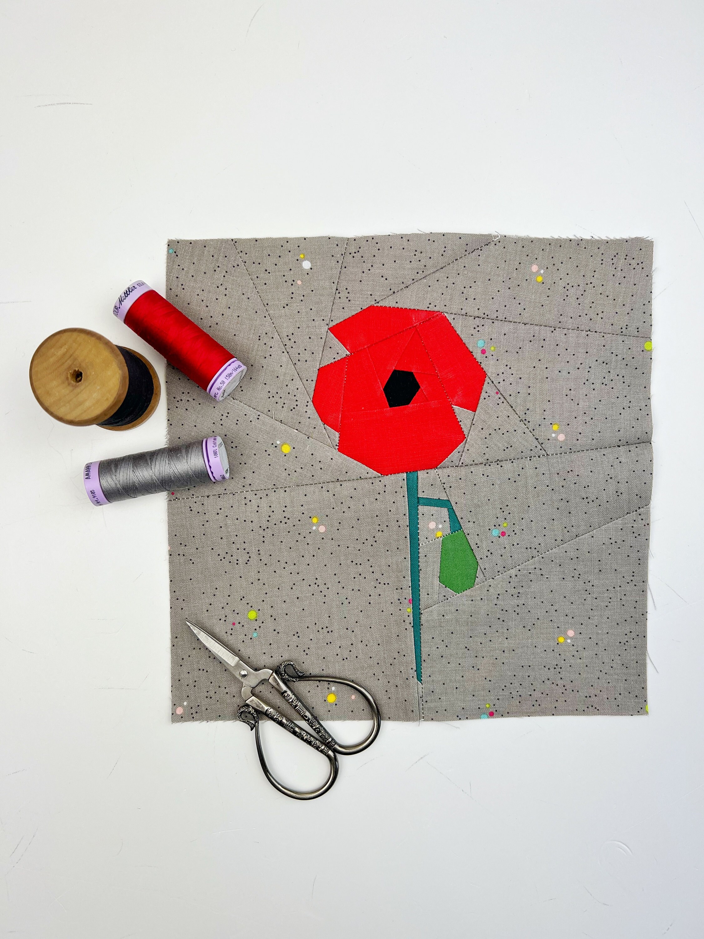 Poppy Quilt Block Pattern Poppy Pattern PDF Instant - Etsy