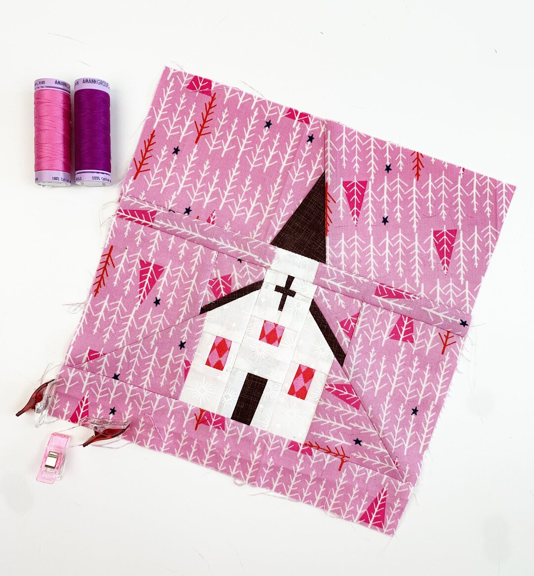 Country Church Quilt Block Pattern, 4 Sizes PDF Pattern Instant ...
