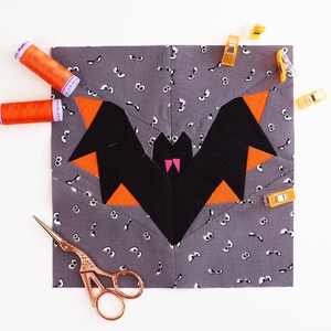 Halloween Bat Quilt Block Pattern, 4 Sizes, Foundation Paper Piecing ...