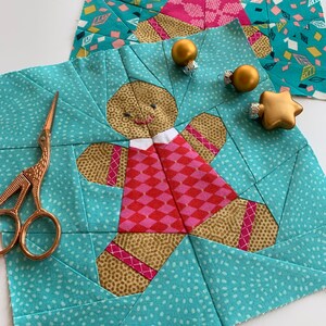 Gingerbread Family Quilt Block Pattern, Set of 3 Pdfpattern Instant ...