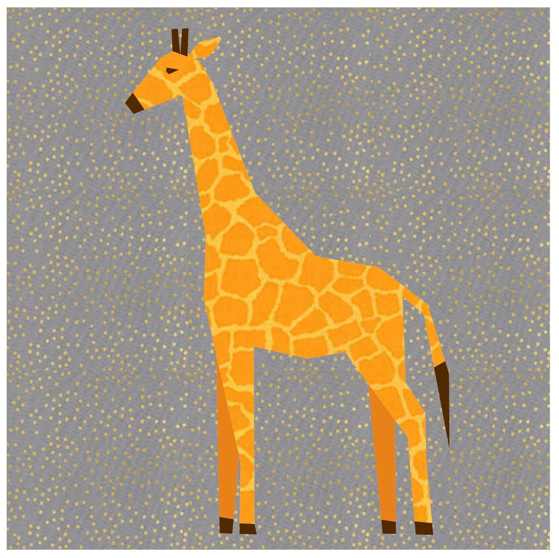 Giraffe Quilt Block Pattern, PDF Instant Download, Foundation Paper ...