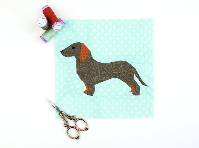 Dachshund/ Wiener Dog Quilt Block Pattern, PDF Instant Download ...
