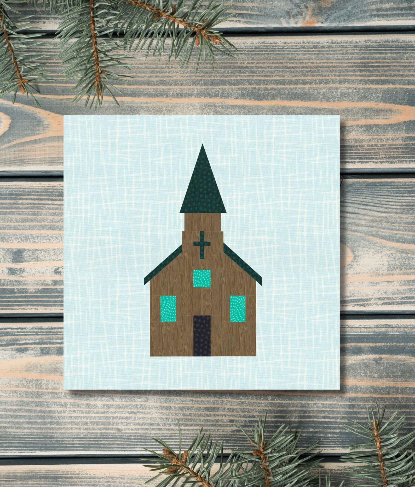 Country Church Quilt Block, 4 Sizes PDF Pattern Instant Download, FPP ...