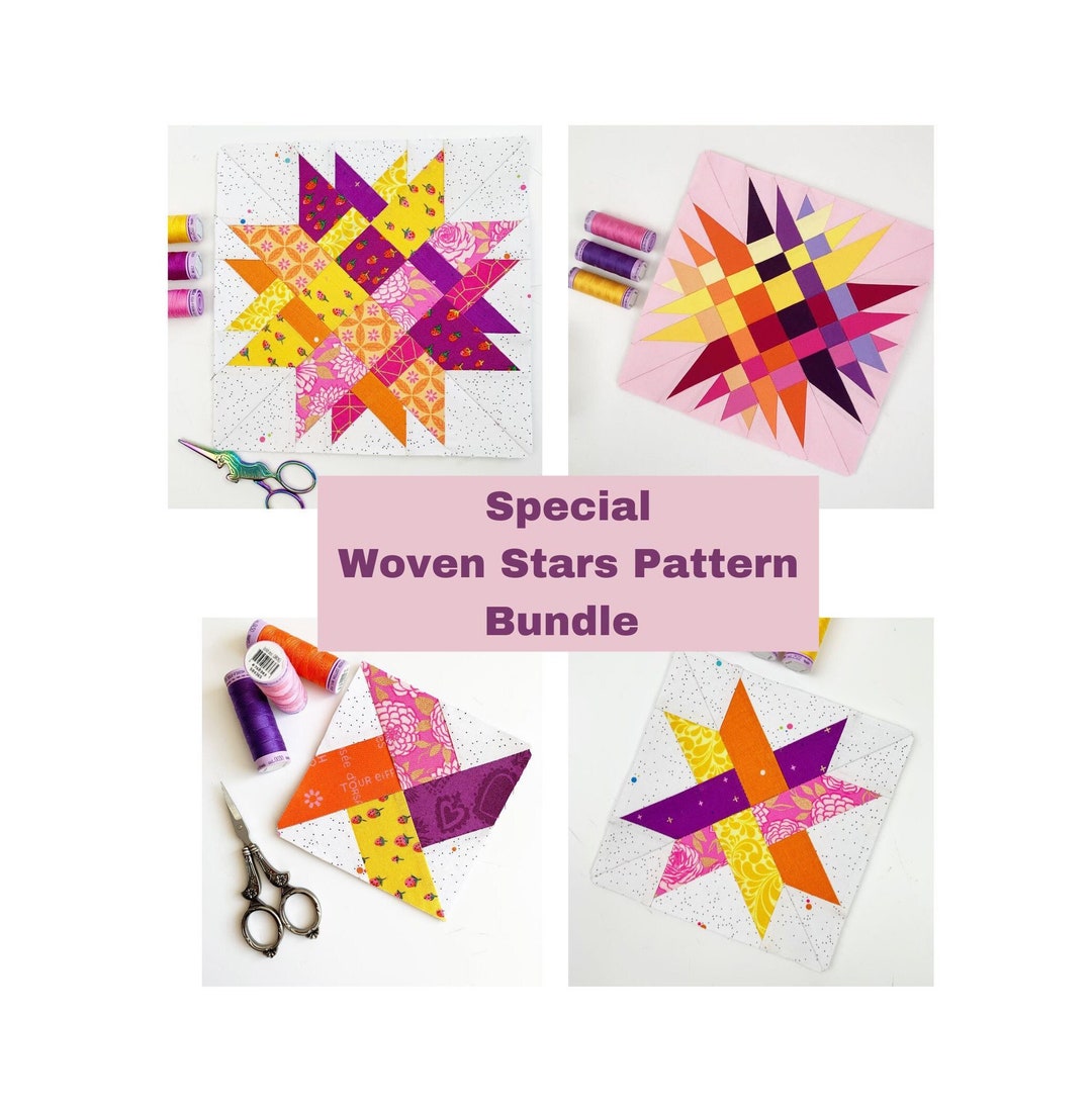 Woven Star Pattern Bundle, PDF Instant Download, Foundation Paper ...