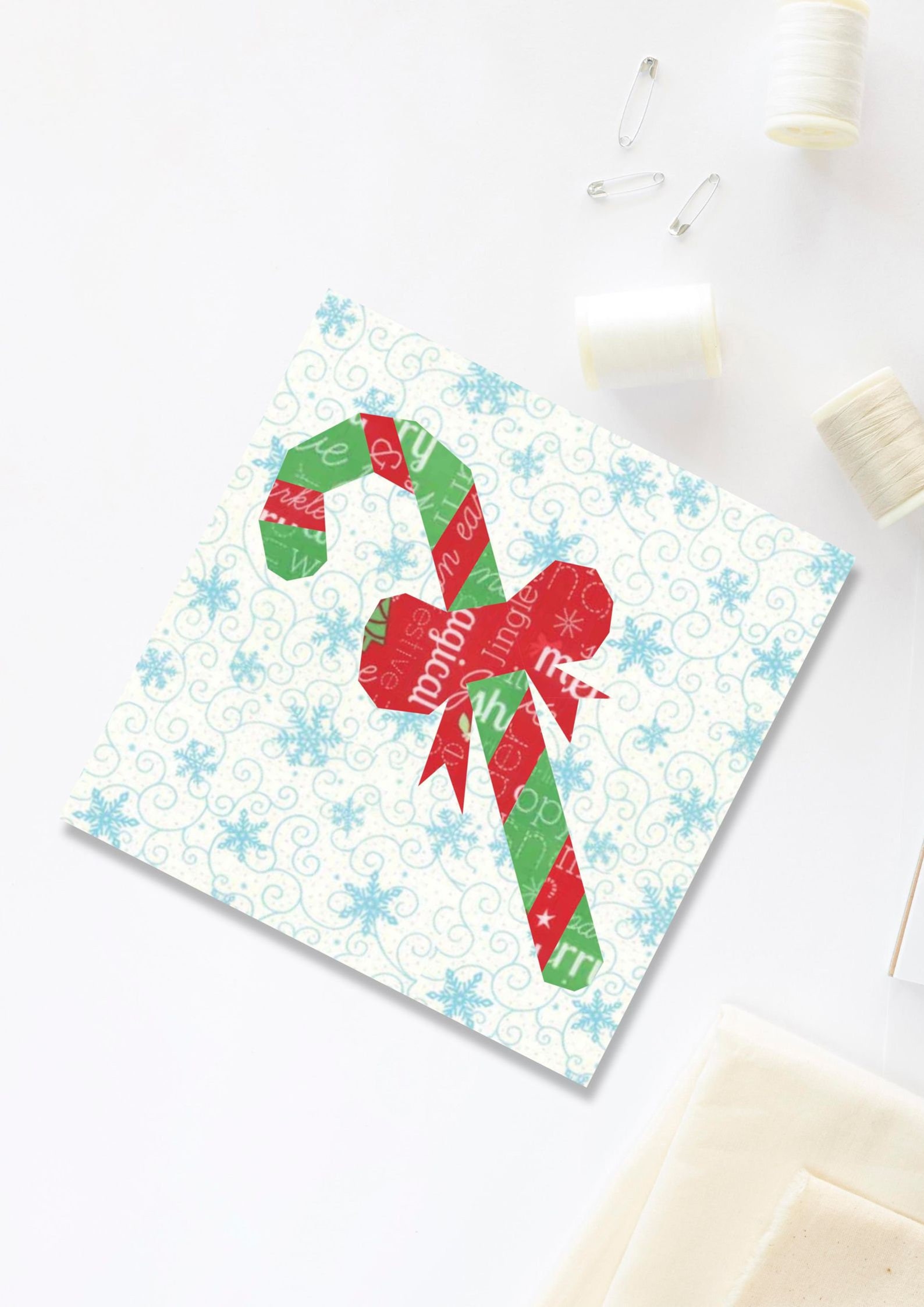 Candy Cane Quilt Block, 4 Sizes PDF Instant Download, Foundation Paper ...