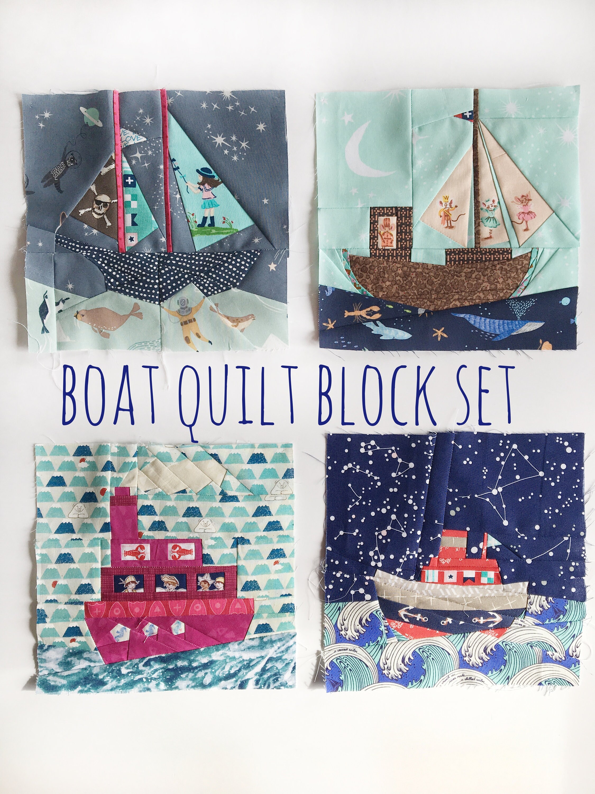 Boat Quilt Pattern Set PDF Instant Downlad Nautical Quilt - Etsy