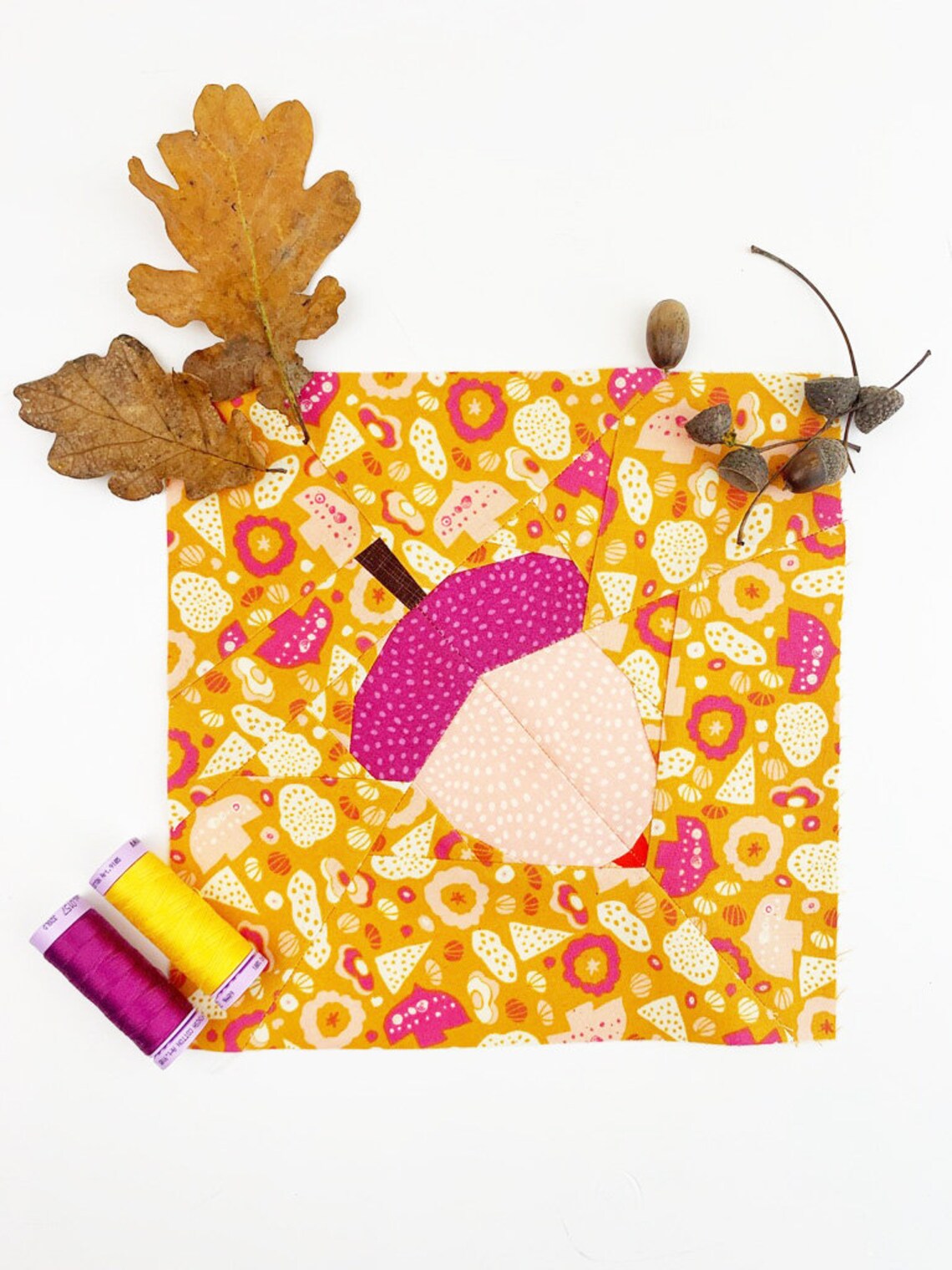 Acorn Quilt Block Pattern PDF instant download Home Decor | Etsy