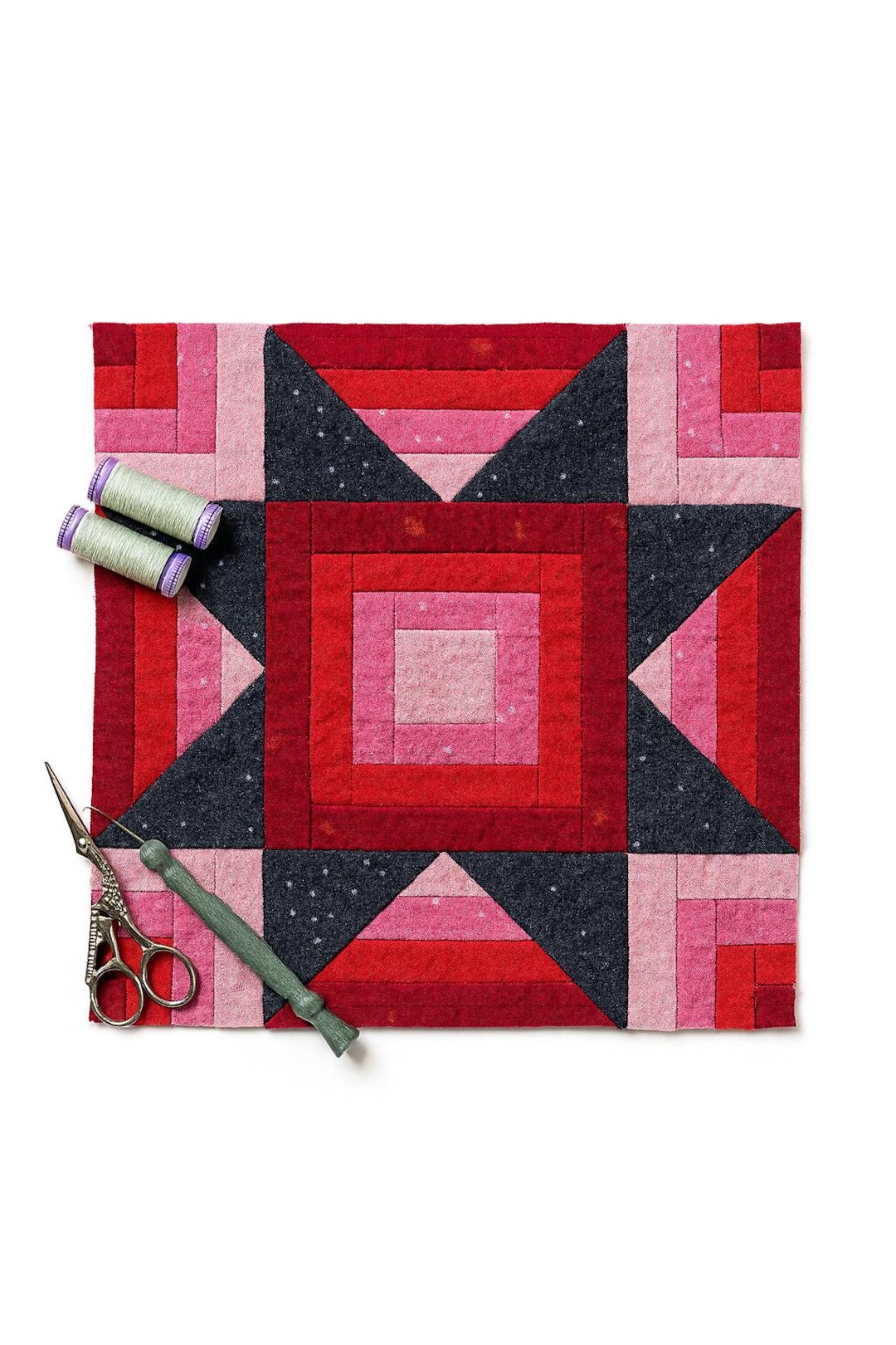Sawtooth Star With Log-cabin, 5 Sizes PDF Instant Download, Classic ...