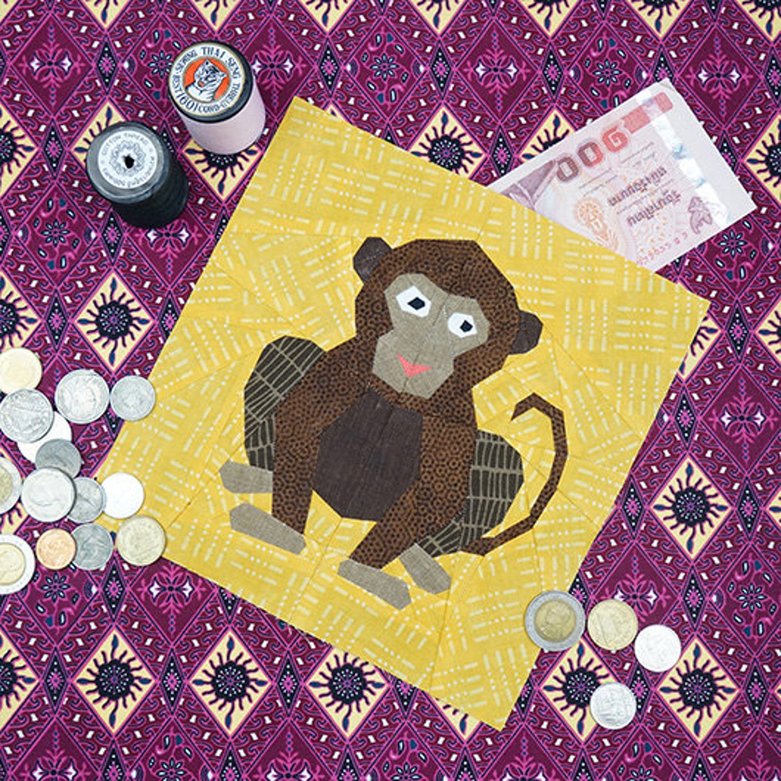 Monkey Quilt Block Pattern PDF Instant Download Patchwork - Etsy UK