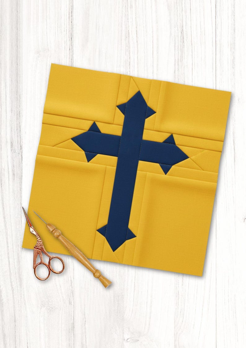 Cross Quilt Block, 5 Sizes PDF Pattern Instant Download, FPP Pattern ...