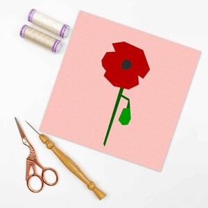 Poppy Quilt Block Pattern, Poppy Pattern, PDF Instant Download, Nursery ...
