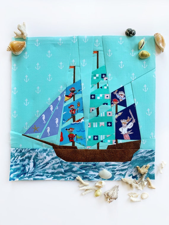 Tall Ships Quilt Block Pattern Pirate Ship Quilt Step By Step PDF