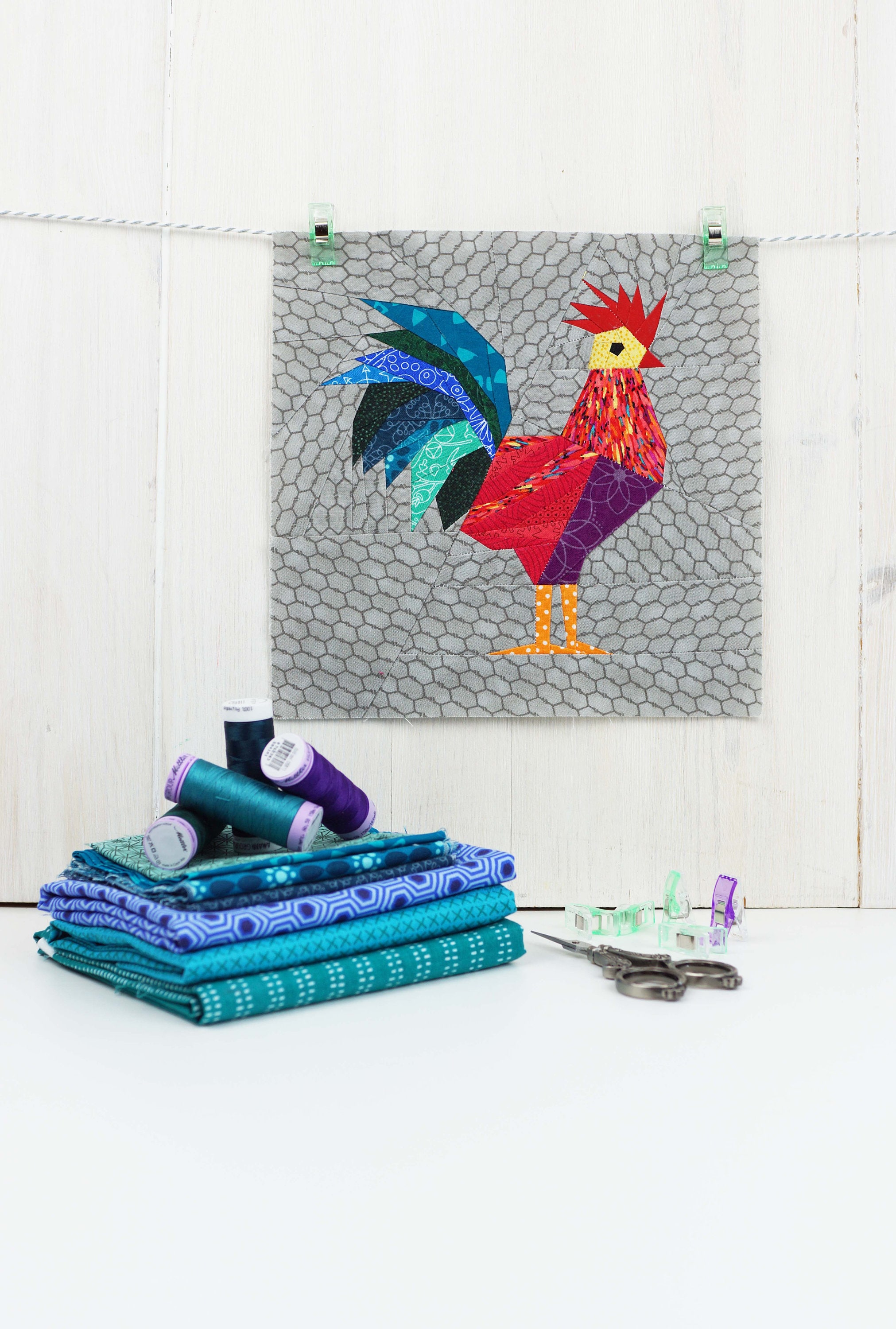 Rooster Quilt Block Pattern: Foundation Paper Piecing (PDF Download) - Etsy