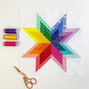 Triple Star Quilt Block, 4 Sizes PDF Instant Download, Foundation Paper ...