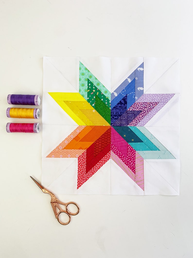 Triple Star Quilt Block, 4 Sizes PDF Instant Download, Foundation Paper ...